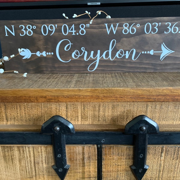 Personalized Wedding Gift | GPS Sign | Custom Coordinates Sign | Mother ...