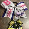 Glitter & Rhinestone Personalized Cheer Bow You Choose Colors - Etsy