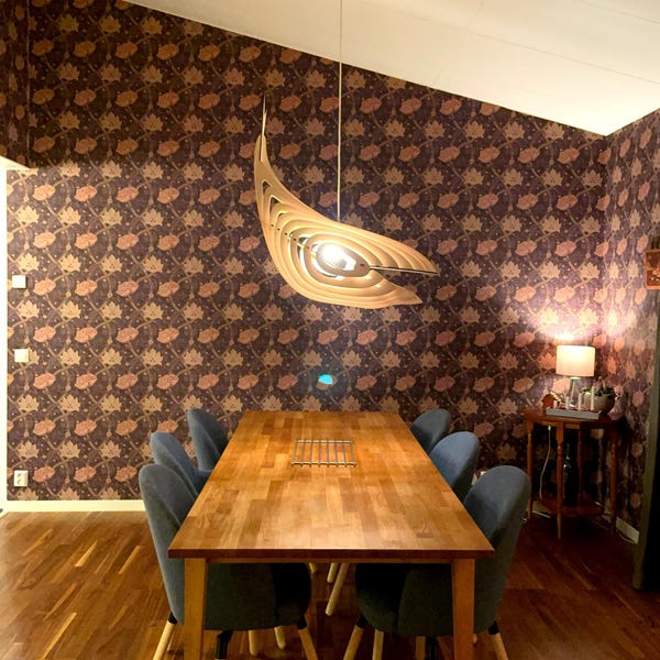 WHALE - Ceiling Chandelier. Painted Wooden Pendant Light. Hanging Lamp ...