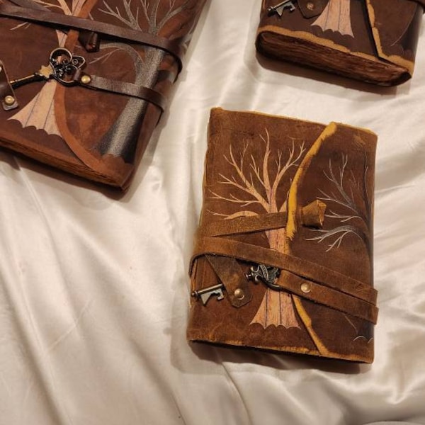 Book of Shadows, Leather Grimoire, Leather Journal, Magic Book, Celtic ...