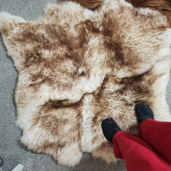 GIANT SHEEPSKIN Double XXL Mouflon Throw Genuine Leather Sheep Skin 48 ...