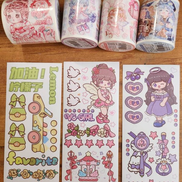 2 Style kawaii Girl Sticker Book Journal , Gift , Girl Sticker , Kid ...