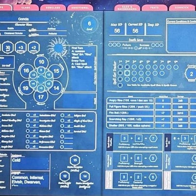 Digital Dnd Character Journal , Dnd Character Sheet With Spell Cards ...