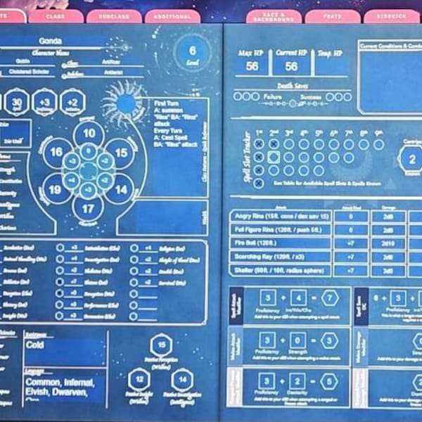 Printable Dnd Character Journal, Dnd Character Sheet With Spell Cards ...