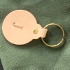 Custom Leather Circle Keychain. Monogrammed Personalized Full Grain ...