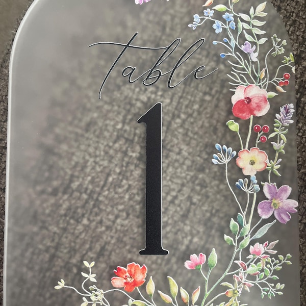 Wedding Table Numbers, Modern Floral Table Numbers, Wedding Table Sign ...