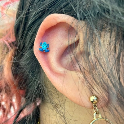 16G Tiny Frog Internally Threaded Cartilage Stud/daith Studs/tragus ...