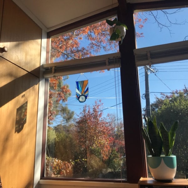 Stained Glass and Agate Slice Parrot Sun Catcher - Etsy
