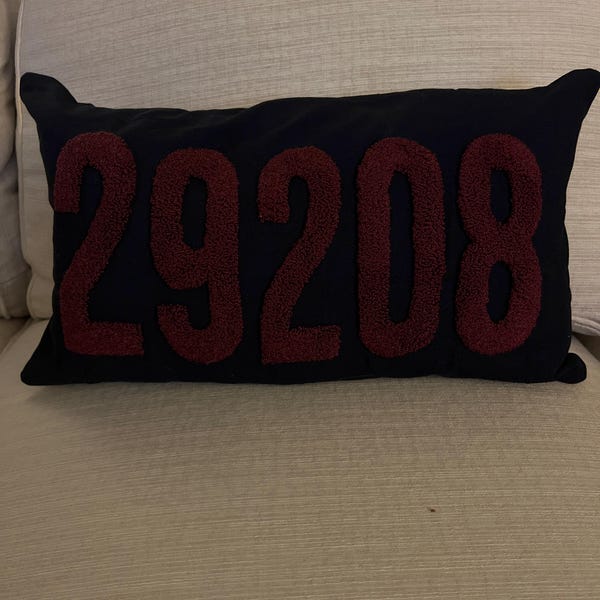 Custom Zip Code Pillow Cover, Punch Needle Pillow, Personalized Pillows ...