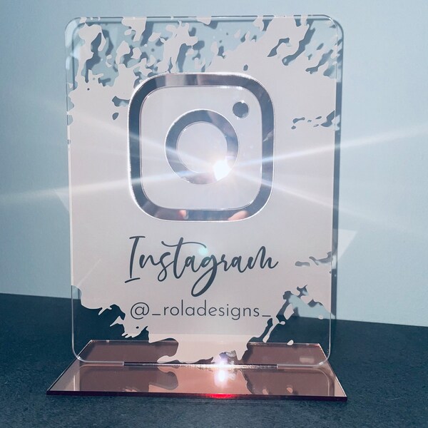 Custom Acrylic Instagram Sign for Business Reception - Social Media ...