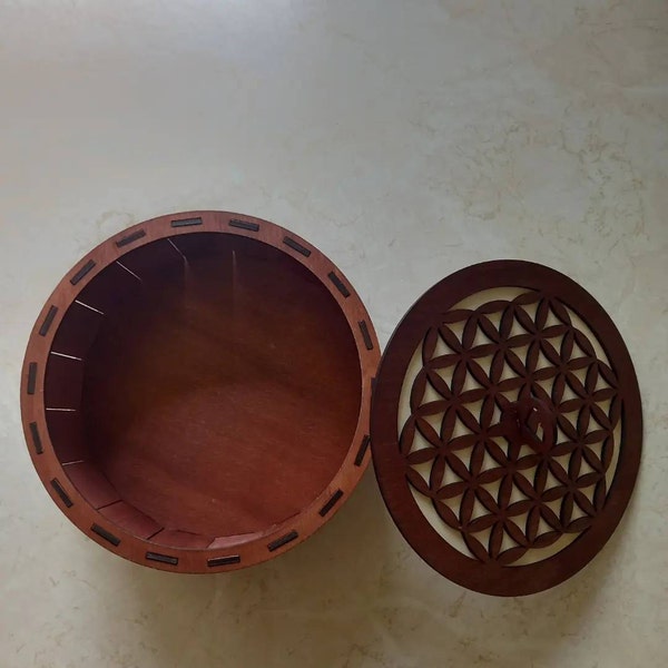 Decorative Round Box Laser Cut Svg Files, Laser Cut Gift Box, Vector ...