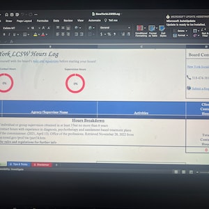 Missouri LCSW Hour Tracker Clinical Hours Log Clinical - Etsy
