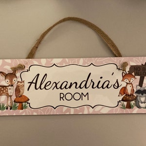 Woodland Animals Classroom Door Sign Personalized Teacher | Etsy