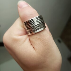 14mm WIDE .9999 Pure Silver Memento Mori Day of the Dead | Etsy