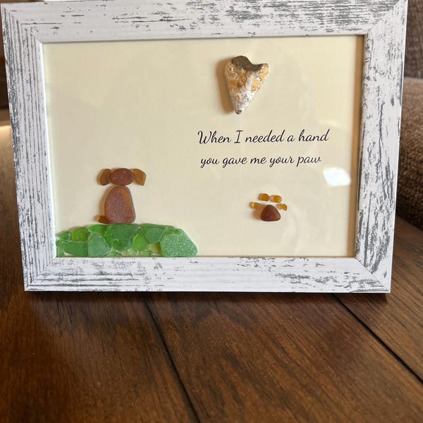 Sea Glass Art, Sea Glass Dog, A Dogs Love, Handmade, Personalize ...