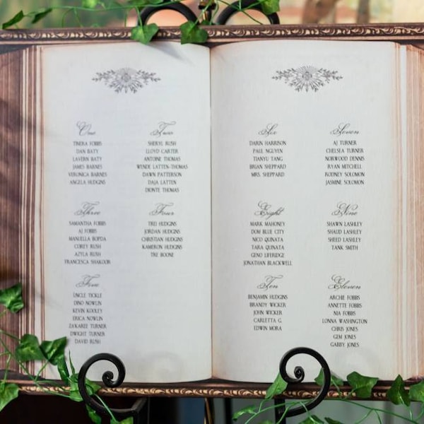 Storybook Seating Chart in Elegant Neutral Color Scheme, Fairytale ...