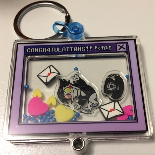 Spamton Deltarune Shaker Keychain: Acrylic Openable Charm (2.5in) - Etsy
