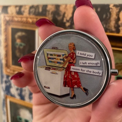 Funny Pill Case, Pill Box, Pill Container, Pill Case, Retro, Housewife ...