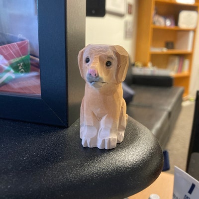 Labrador Retriever Dog Puppy Figurine Miniature 2 Inch Wooden Carving ...