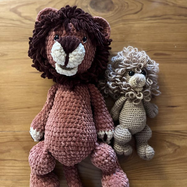 Cleo the Cheetah & Suki the Snow Leopard 2 in 1 Low Sew Crochet Pattern ...