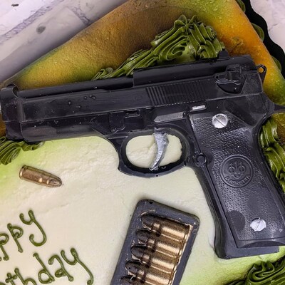 GUN MOLD, Gun & Bullets Chocolate Mold, Soap Mold, Hunter Theme Cake ...