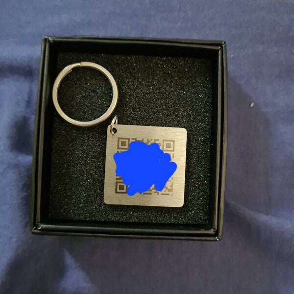 Personalized QR Code Keychain, Custom Code Keychain, Engraved Music ...