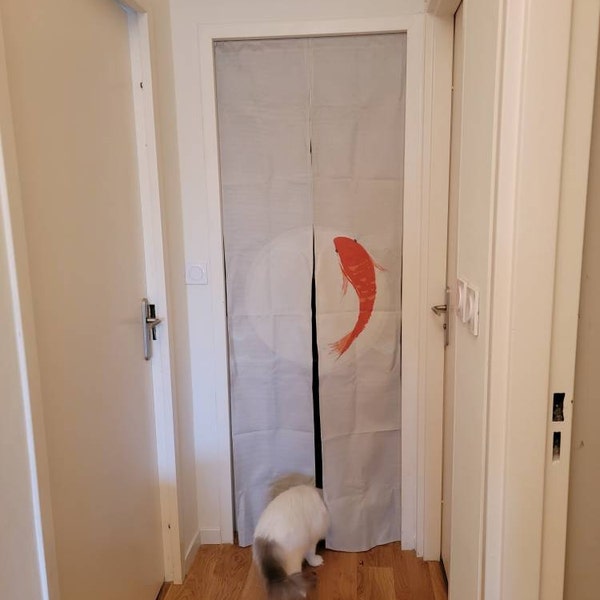 Koi Fish Japan Noren Door Curtain With Velcro/grommet/sleeve, Japanese ...
