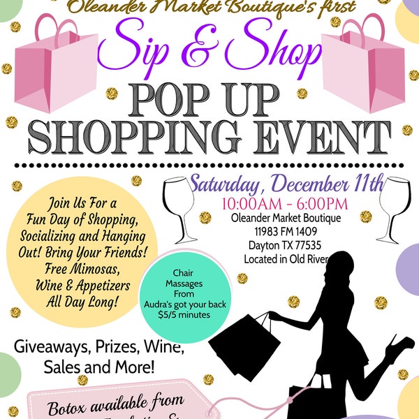 Editable Pop up Shop Flyer: Boutique Grand Opening Invitation (digital ...