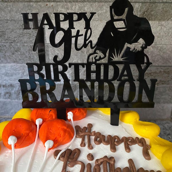 Welder Cake Topper, Welder Birthday Cake Topper, Welding Soldering Cake ...