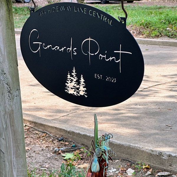 Oval METAL Evergreen SIGN ,personalized Metal Sign, Personal Door Sign ...