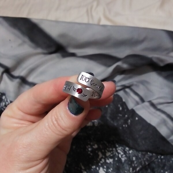 Heart Semicolon Ring Semicolon Jewelry Heart Colon Ring Hand Stamped ...
