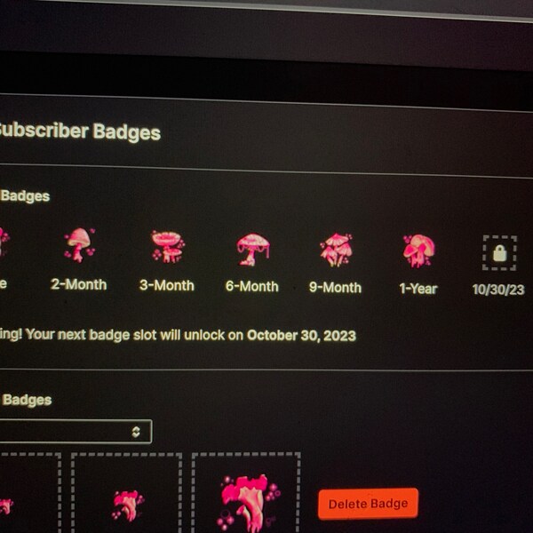 Twitch Sub Badge Flair | Neon Flowers | 6x Tier 2, 6x Tier 3 Included ...