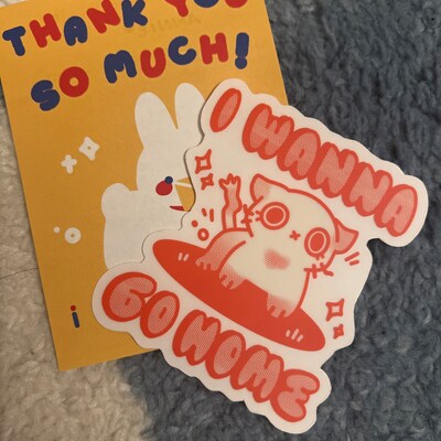 Clear Transparent Vinyl Sticker I Wanna Go Home Kitten Cat Kawaii Cute ...
