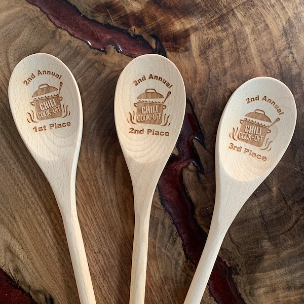 Chili Cookoff Spoon - Chili Cook-off Wooden Spoon - Personalized Chili ...