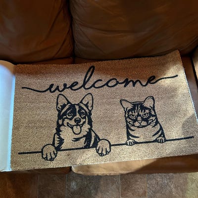 Personalized Dog and Cat Gift, Welcome Mat Cats and Dogs, Custom Dog ...
