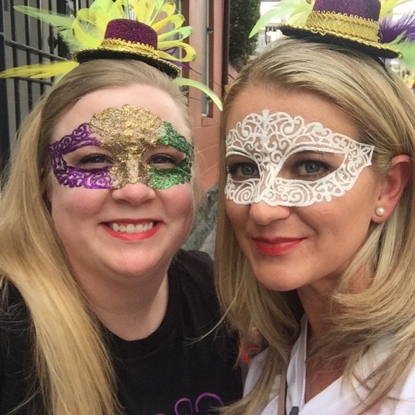 Custom, All-day Wear, Adhesive Mardi Gras Mask - Etsy