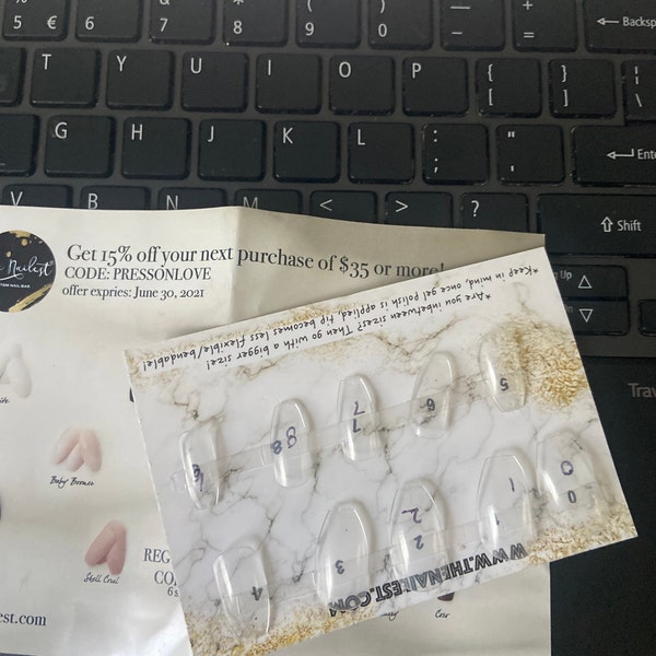 Press on Nails Sizing Sample Pack Kit | Size Guide | Fake Nails | False ...