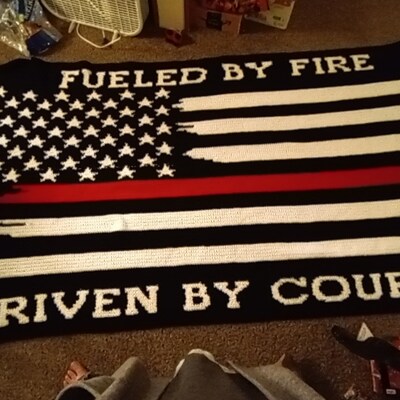 INSTANT DOWNLOAD Firefighter Crochet-thin Red Line-firefighter Support ...