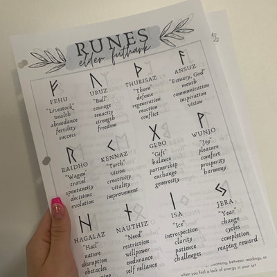 Runes and Rune Stones Cheat Sheet, Printable Grimoire Pages - Etsy