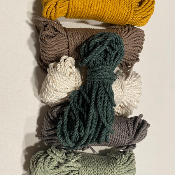 SET of Macrame Cotton Cord Bundles for Crafts, 3-ply 3 Strand Rope 3 ...