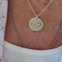 Draco Constellation Necklace Hand Stamped Copper and Sterling Silver ...