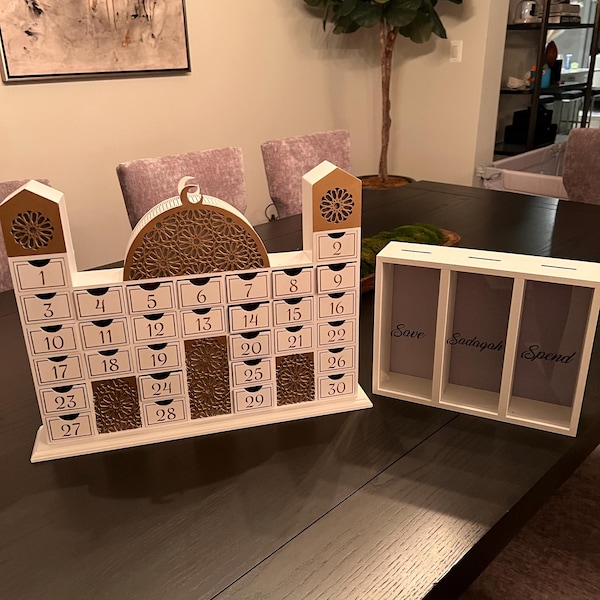 Ramadan Wooden Countdown Calendar Mosque - Ramadan Advent Calendar With ...