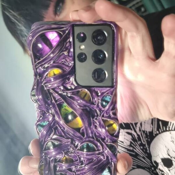 Personalized 3D Gothic Phone Case With Big Monster Eyeball and Black ...