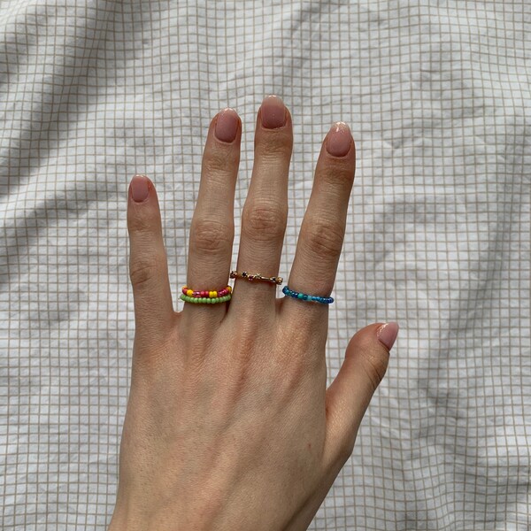 Custom Bead Ring, Single Seed Bead Ring, Seed Bead Ring, Dainty Ring ...