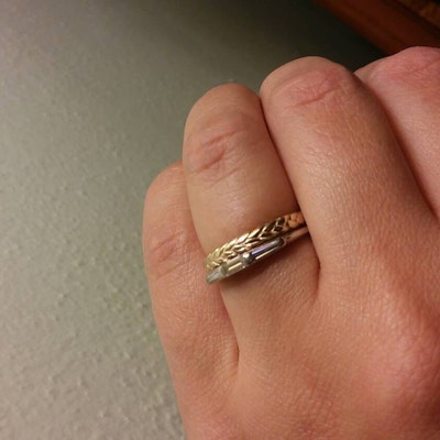 Solid 10k Yellow Gold Thin Braid Ring - Etsy