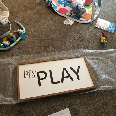 Let's Play Sign Playroom Sign Kids Room Decor Kids Playroom Sign ...