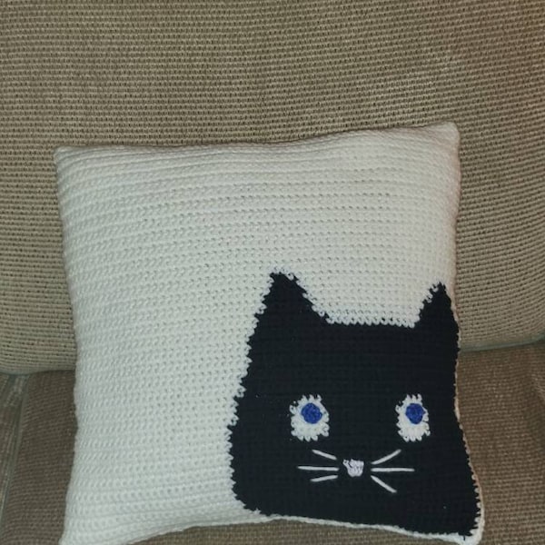 Crochet Cat Pillow Pattern, Crochet Pillow Pattern, Crochet Cat Pattern ...