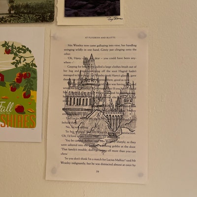 Bespoke Hand-drawn Harry Potter Inspired Book Page Art - Etsy