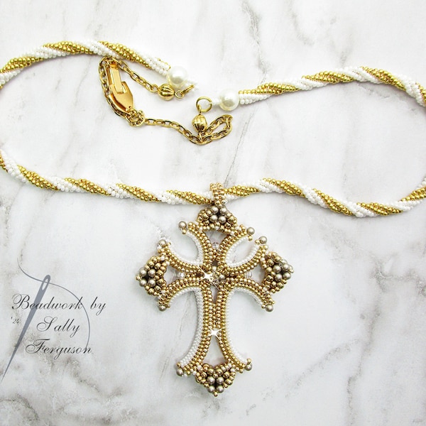 Beading4perfectionists : "milldred's Cross" Pendant ADVANCED Beading ...