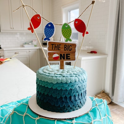 Fishing Cake Toppers, Printable Cake Toppers, the Big One Cake Topper ...